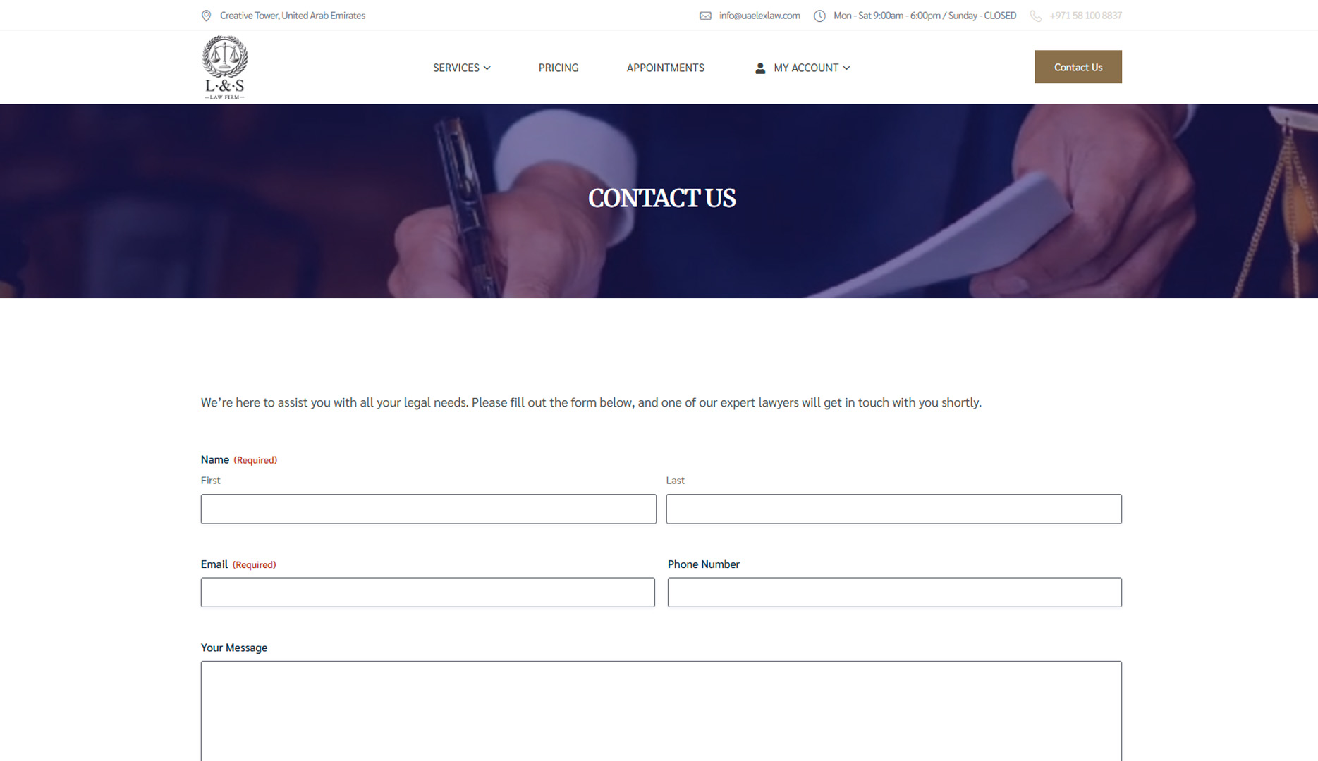 Contact Us – L&S LAW FIRM FZ LLE